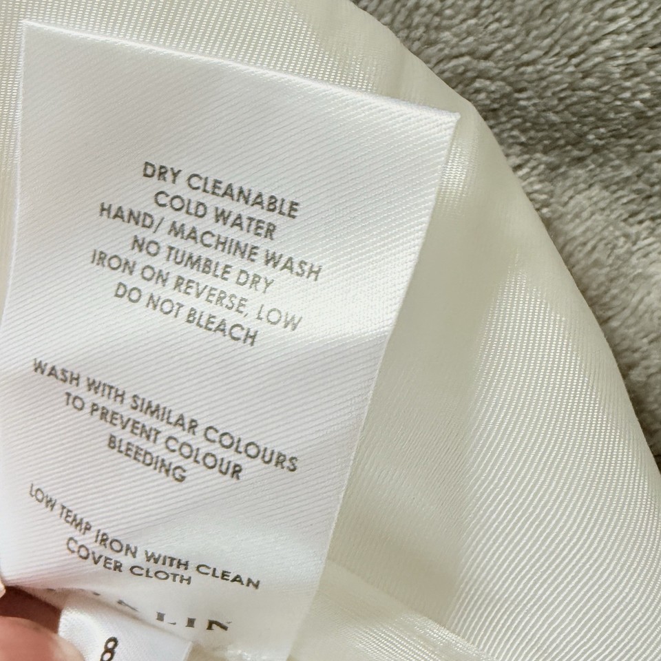 Leo & Lin White Knotted Mini Dress Size 8 One Shoulder Puff Sleeve ...