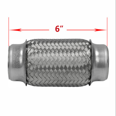 For 2" Exhaust Flex Pipe 2" x 6" Heavy Duty Stainless Steel 6"OL ...