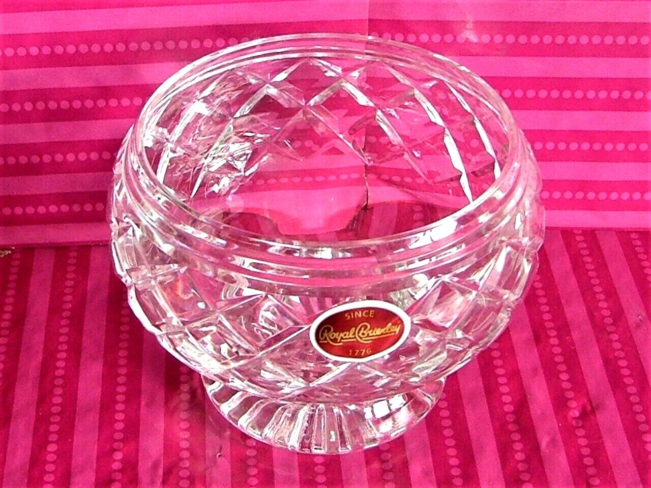 ROYAL BRIERLEY CRYSTAL 1st QUALITY SMALL ROSE BOWL- IN ROYAL BRIERLEY ...