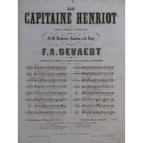 GEVAERT F. A. Le Capitaine Henriot Ouverture ca1865 | eBay