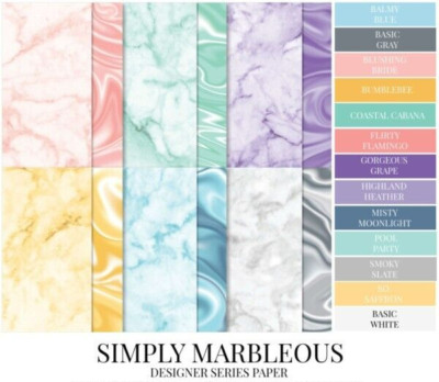 Stampin' Up! SIMPLY MARBELOUS * DSP - 12 SHEETS OF 6" x 6" PAPER | eBay