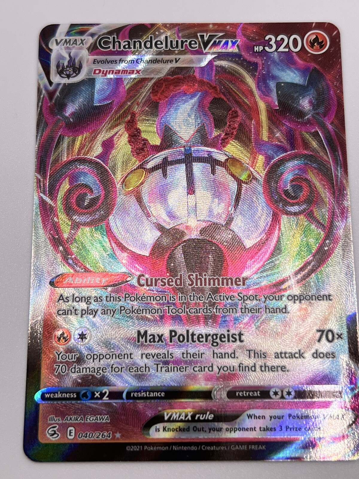 Chandelure VMAX 040/264 - Fusion Strike - Ultra Rare Full Art - NM/Mint ...