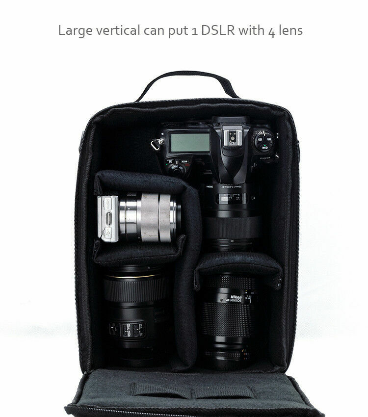Waterproof Large DSLR Camera Bag Insert Case Lens Partition For Canon ...