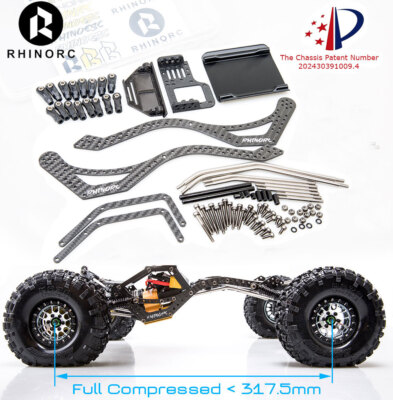 RhinoRC W1 Chassis 317mm 1/10 Shafty Cralwer Rig RC Full Kit With Axles ...