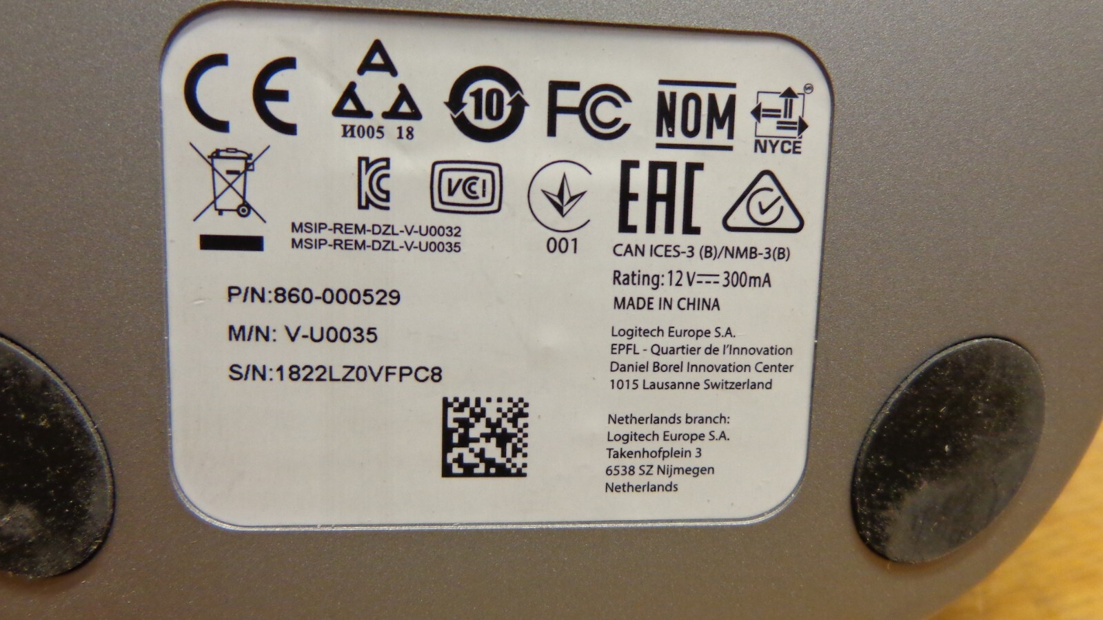 Logitech 860-000529 V-U0035 Video Conference Camera (No AC Adapter) | eBay