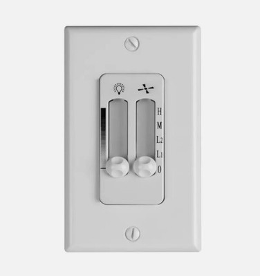 Sunset White 4-Speed Ceiling Fan Wall Control w/ LED Dimmer Light ...