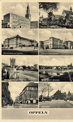 Panorama Reichsbahn And Post Directorate Oppeln Silesia Postcard AK 1939 | eBay