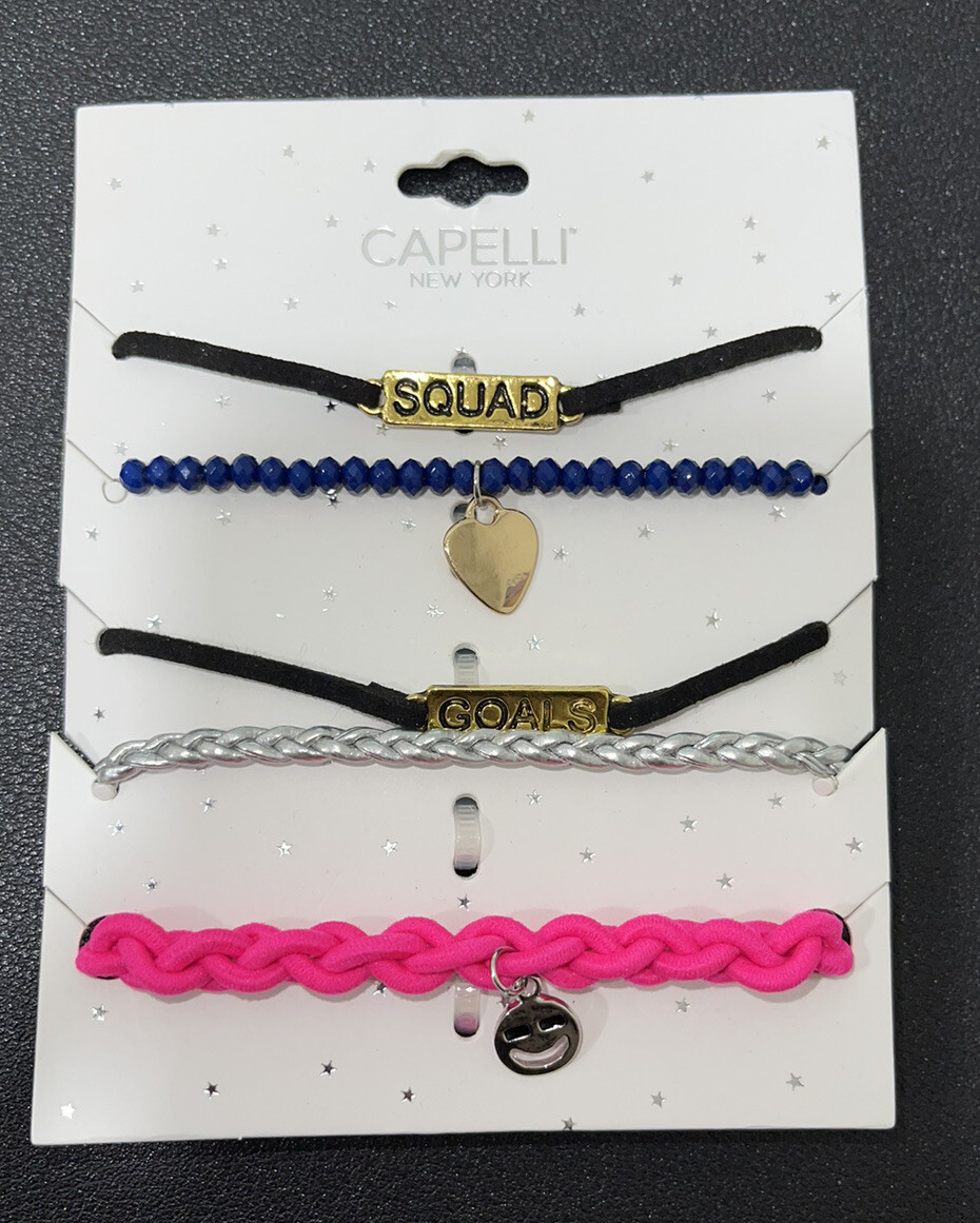 Capelli New York Girl's Set Of 5 Squad Goals Bracelets 2-Pack 1684 | eBay