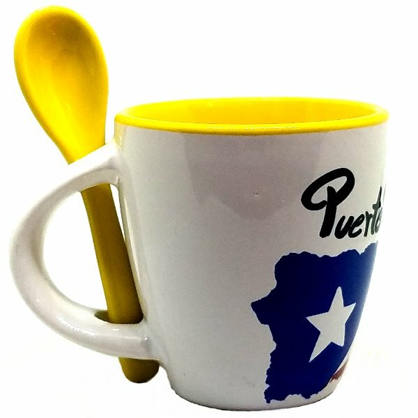 Puerto Rico Coffee Cup with Spoon Handel Ceramics COQUI Mug - GARITA ...