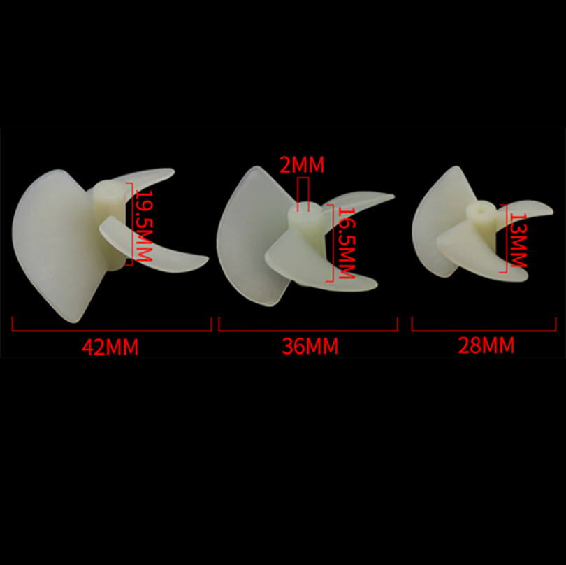 28/36/42mm Nylon Plastic Boat Propeller Props 3 Blade For 2mm Shaft RC ...