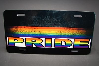 PRIDE RAINBOW FLAG LOVE WINS LGBT LOVE IS LOVE METAL NOVELTY CAR ...