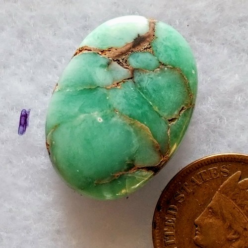 17.8ct,Damele Turquoise Variscite Cabochon, Beautiful Natural Greenish ...