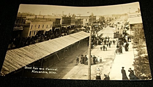 RPPC - Street Fair Carnival, Main Street Alexandria Minnesota Vintage ...