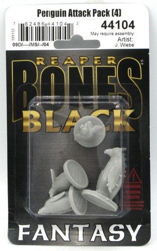 Reaper 44104 Penguin Attack Pack [4] (Bones Black) Animals Birds ...