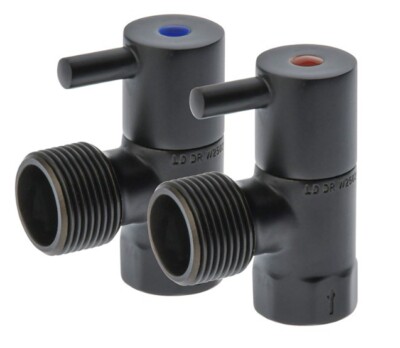 Washing Machine Isolation Stop 1/4 Turn Lever Pair with Ceramic Disc 15 ...