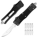 Automatic Utility Knife,All Metal EDC Scalpel Knife,Fast Open Box ...