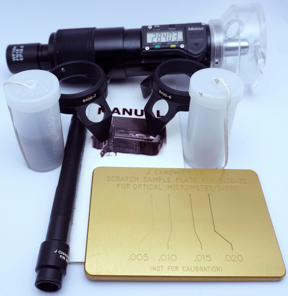J Chadwick 8400 Optical Micrometer Depth Scratch Inspection Microscope ...