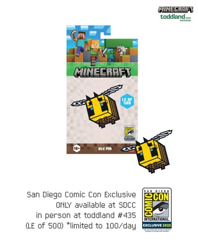 PRESALE SDCC Exclusive Minecraft Toddland San Diego Comic Con Bee Pin