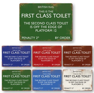 British Rail Vintage Metal Sign Novelty Railway Sign First Class Toilet ...
