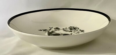 Ciroa FLORAL SKULL WICKED Pasta Serving Bowl Halloween Porcelain 9 1/8 ...