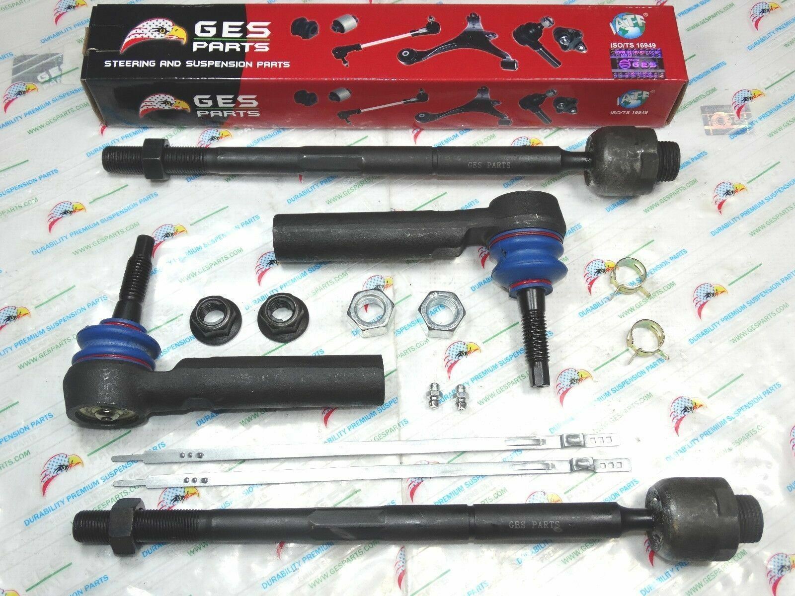 4 Front Tie Rod Ends For 2007-13 Escalade Silverado Yukon Tahoe Sierra ...