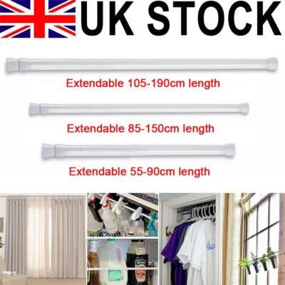 Spring Loaded Extendable Telescopic Net Voile Tension Curtain Rail Pole ...