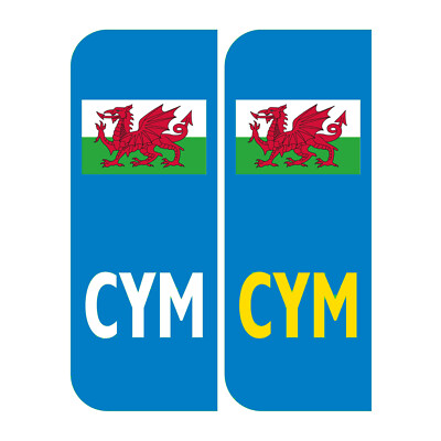2x Road Legal Car Number Plate Stickers Wales Cymru Flag Registration ...