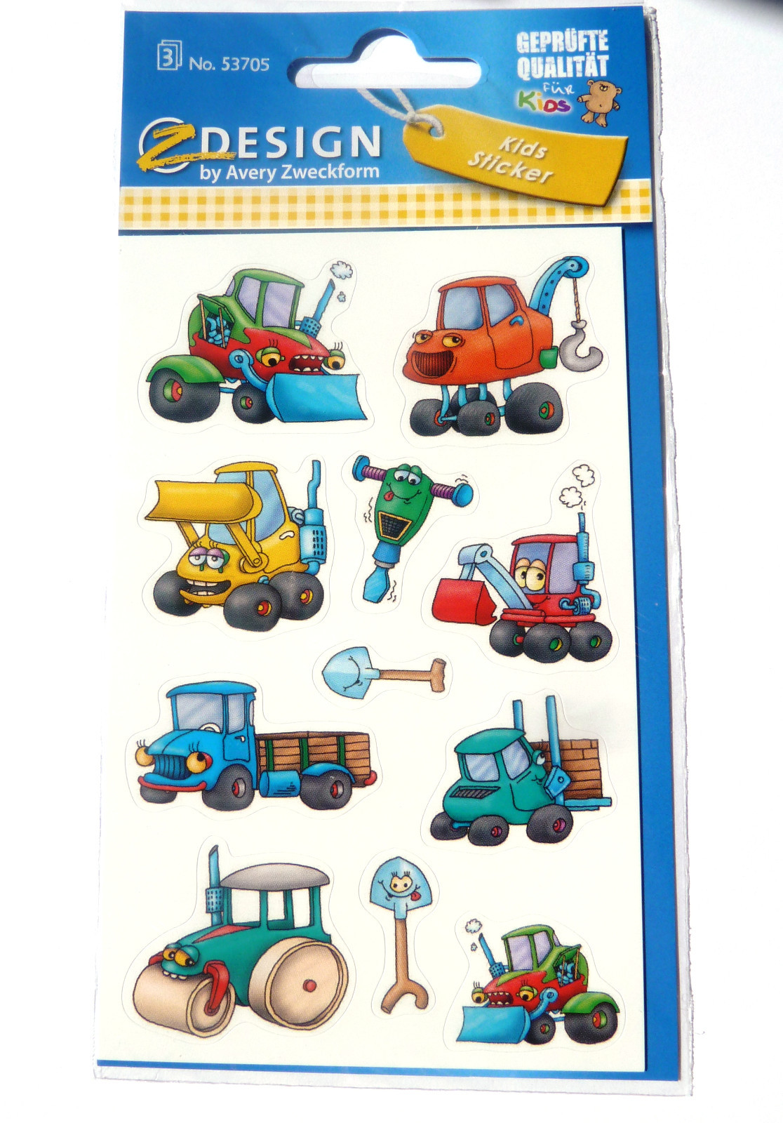 Digger Stickers childrens card making decoration labels for kids 53705 ...