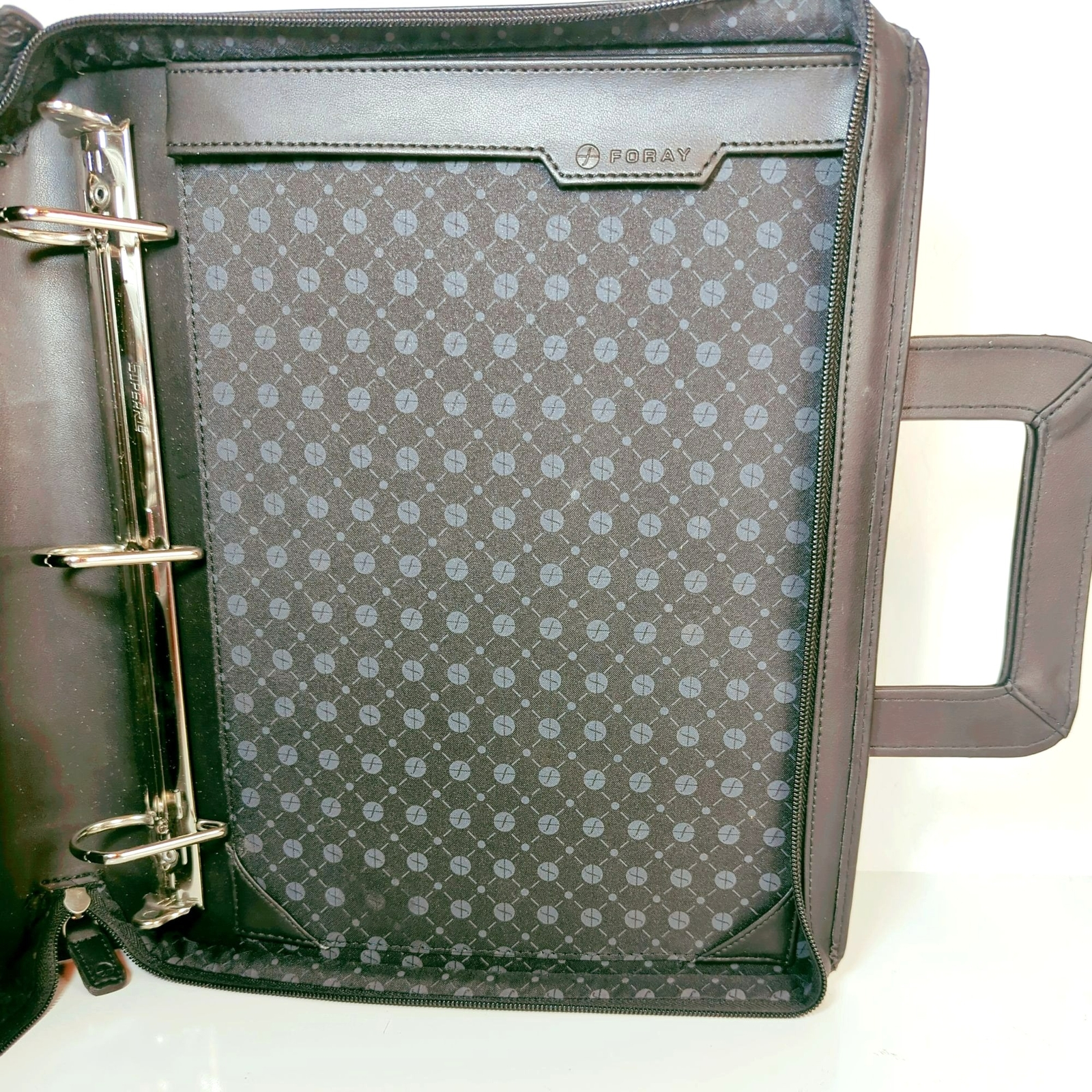 Foray Business Portfolio Zipper Binder Pencil Pouch Pockets Black ...