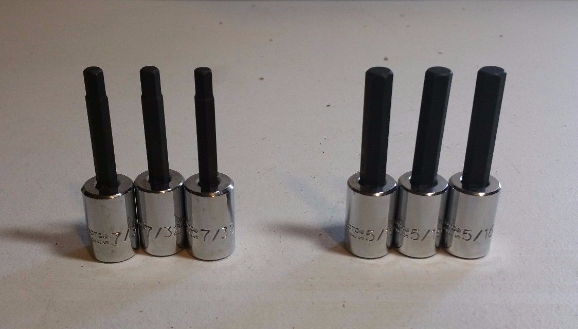 Lot of 3 - PROTO J4990 3/8" Dr. Hex Bits - 5/16" or 7/32" J49907/32 ...