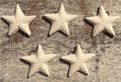 Set of 5 DIY Ready to Paint/Decorate Clay Starfish Sea Life Charms w ...