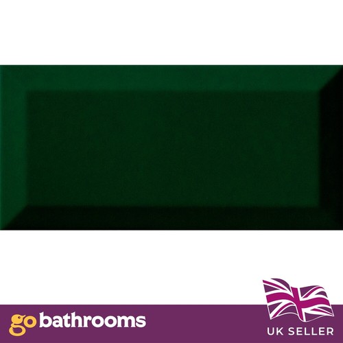 Bottle Green Ceramic Glossy Brick Subway Metro Tile Bevelled Edge ...