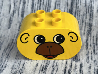 Duplo Building Bricks Blocks Toy Yellow 2 x2 Bricks w/ Monkey Face ...
