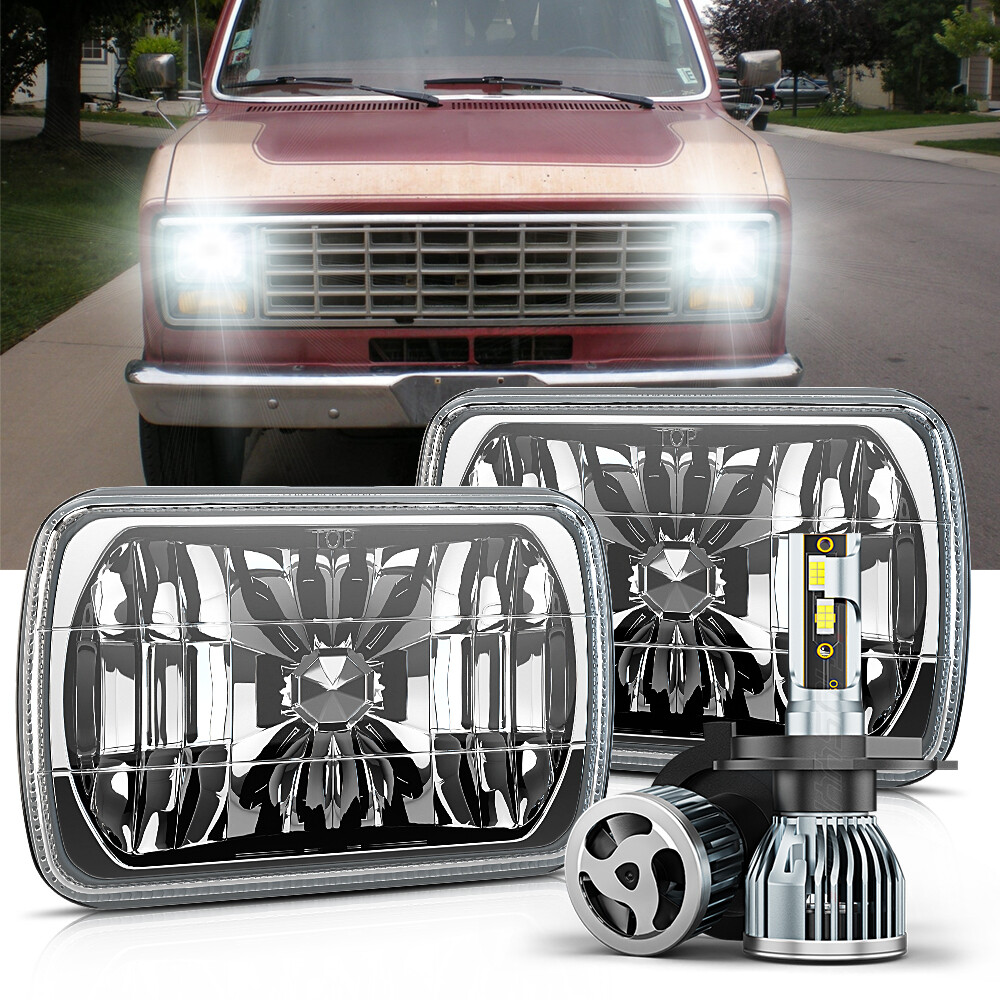 For E-150/Econoline E-250 E-350 Super Duty 5x7 7x6 Inch LED Headlight ...
