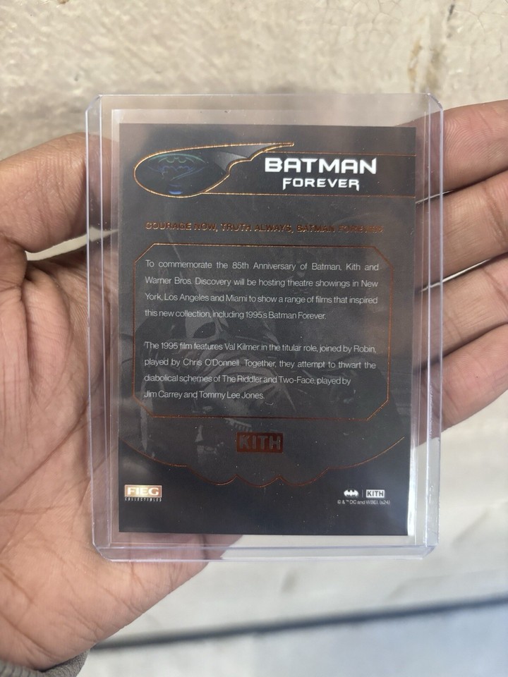 KITH X BATMAN Forever Collectors AMC Trading Card | eBay