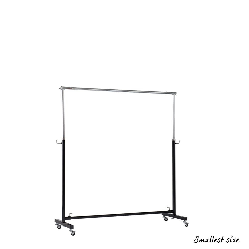 Black & Chrome Mobile Adjustable Clothes Rail Garment Rack with wheels ...