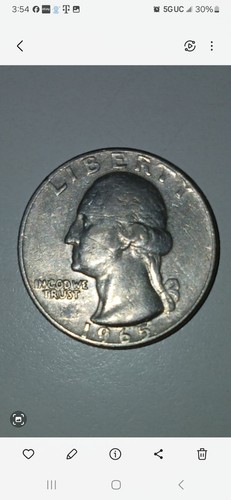 1965 Washington Quarter No Mint Mark Rim Letter Error US Coin filled A ...