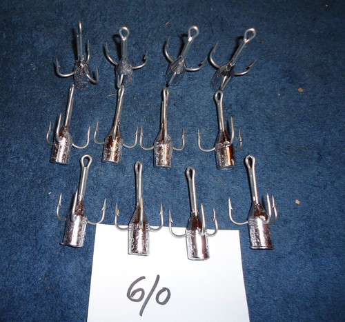 12 Fishing Snag Weighted Treble Hooks Choose 5/0 6/0 Mustad 3551-DT | eBay