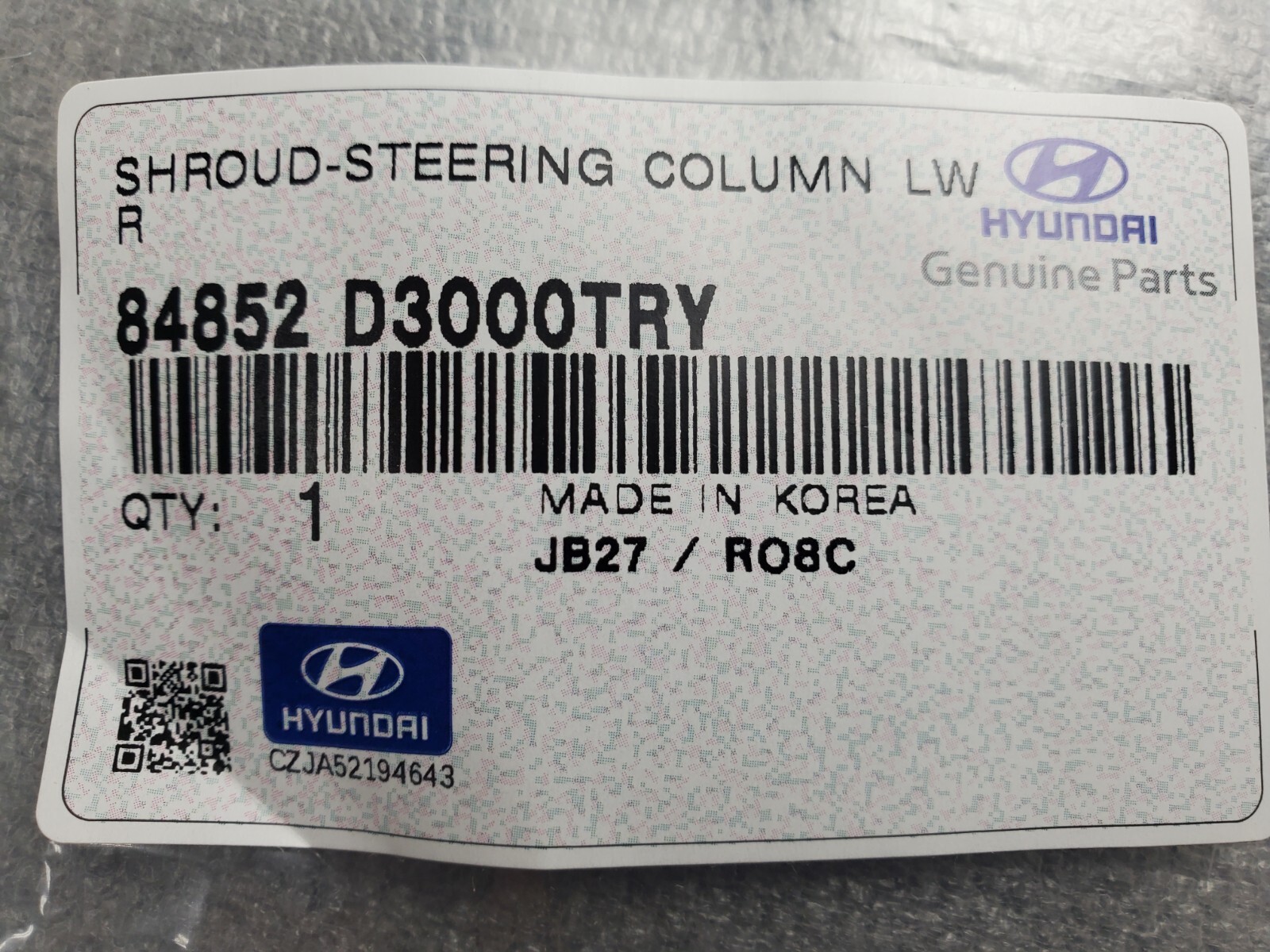 '16-'18 HYUNDAI TUCSON LOWER STEERING COLUMN SHROUD OEM 84852-D3000 for ...