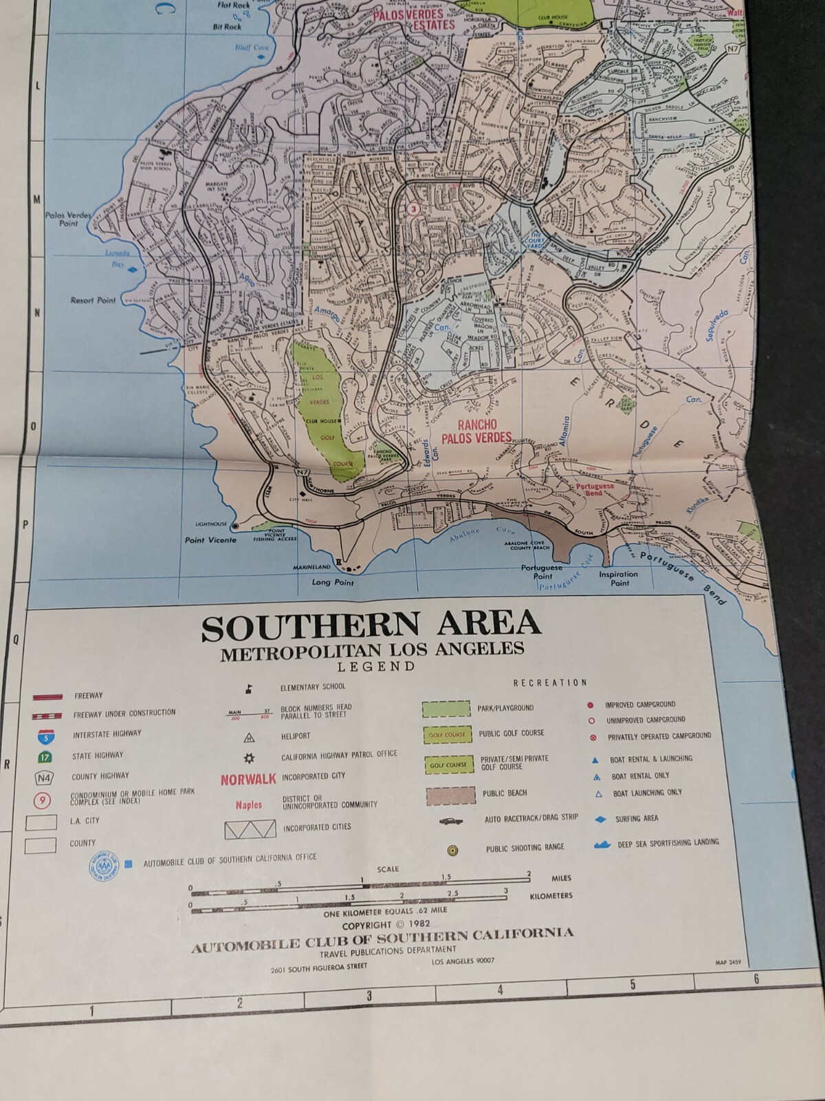 Vintage AAA LOS ANGELES Southern Road Map 1982 Edition | eBay