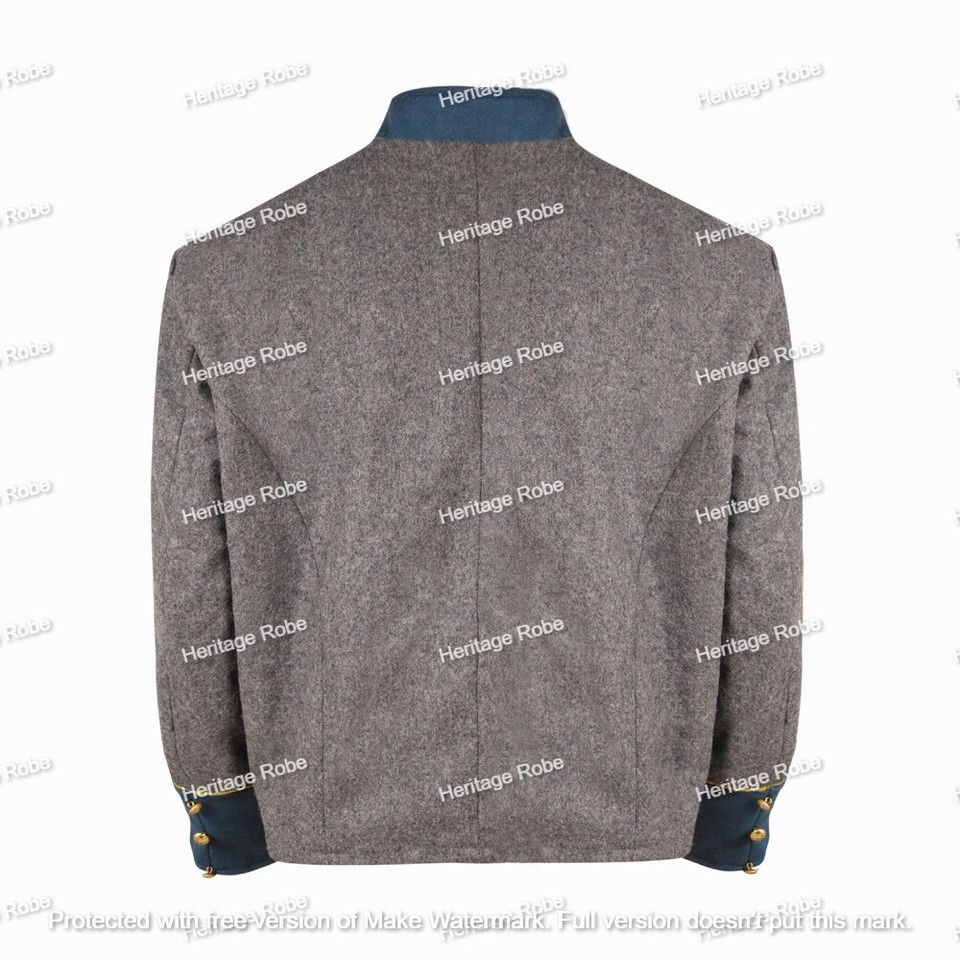 US Civil War Confederate Grey Shell Jacket Sky Cuff Collar DDP - No ...