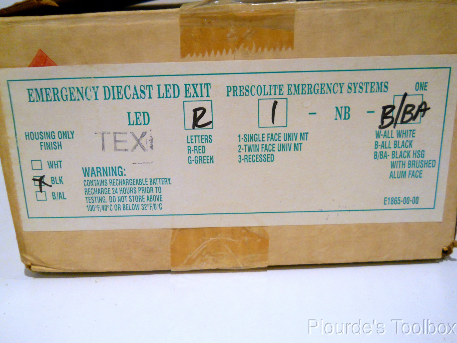 Used Prescolite Diecast LED Brushed Aluminum Emergency Exit Sign, E1865 ...