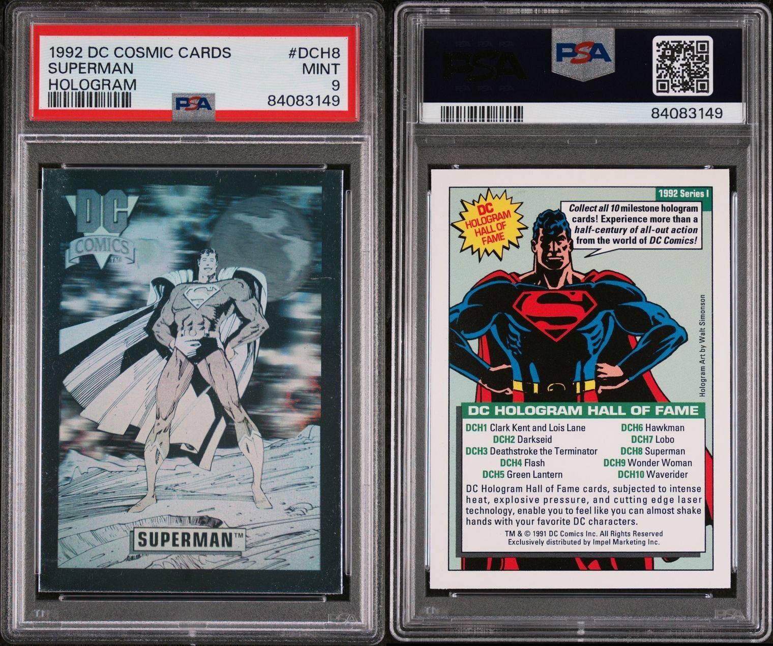 1992 DC Cosmic Cards Hologram Superman #DCH8 | PSA 9 Mint | ⚡️ POP 8 ⚡️ ...