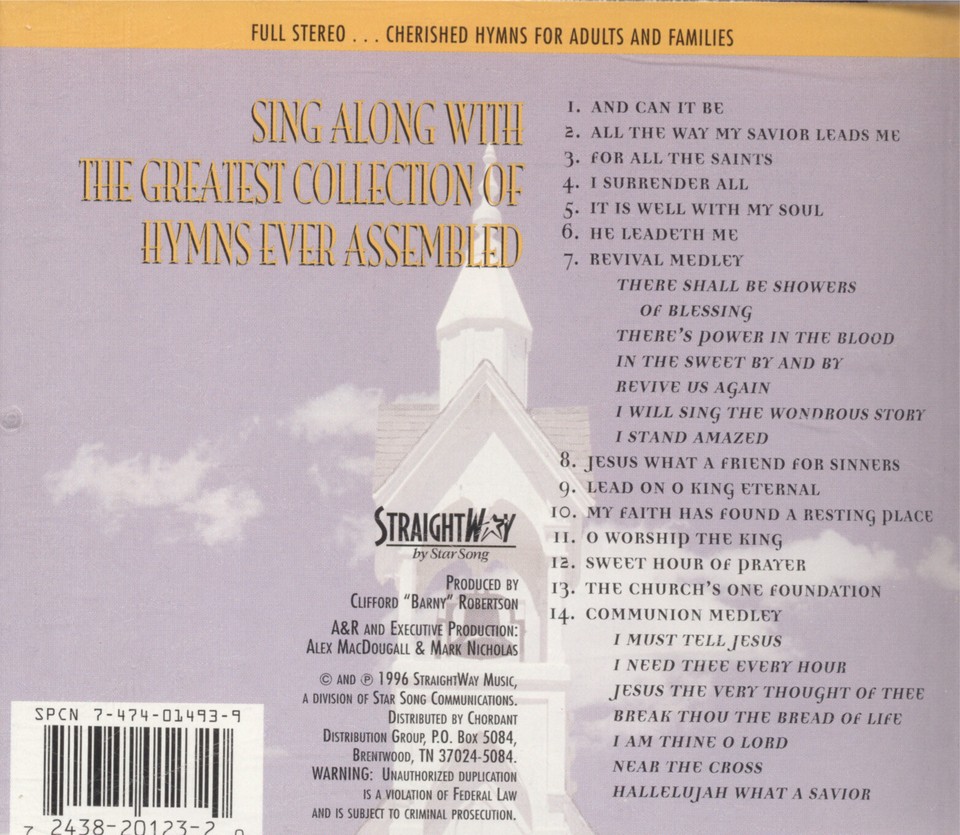 StraightWay - 25 Hymns You Love To Sing Volume 2 CD | eBay