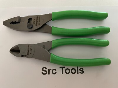 Snap-On Tools USA NEW 2pc GREEN Soft Grip Cutter & Slip Joint Plier Lot ...