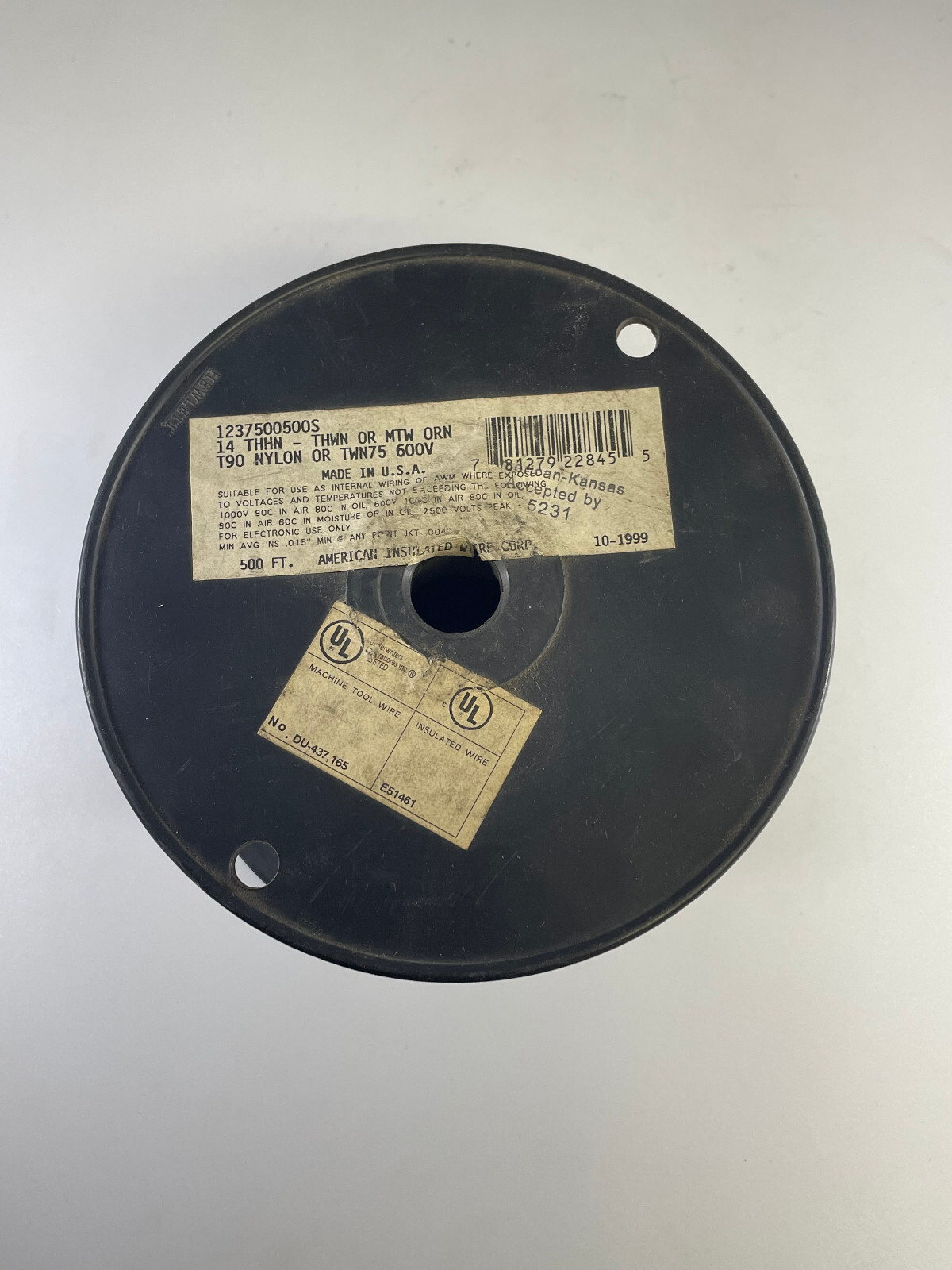 (100 FT) 1237500500S 14 AWG T90 NYLON OR TWN75 600B COLOR OF WIRE IS ...