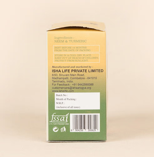 Isha Life Neem & Curcuma Powder in Capsule Veg - Confezione combinata ...