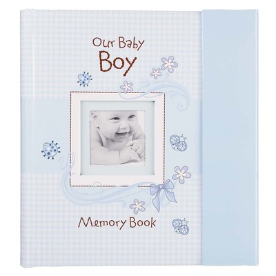 Boy Baby Book of Memories Blue Keepsake Photo Album Our Baby Boy Memory ...