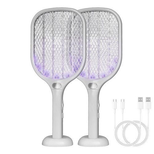 Electric Fly Swatter Rechargeable, Electric Bug Zapper Racket with ...