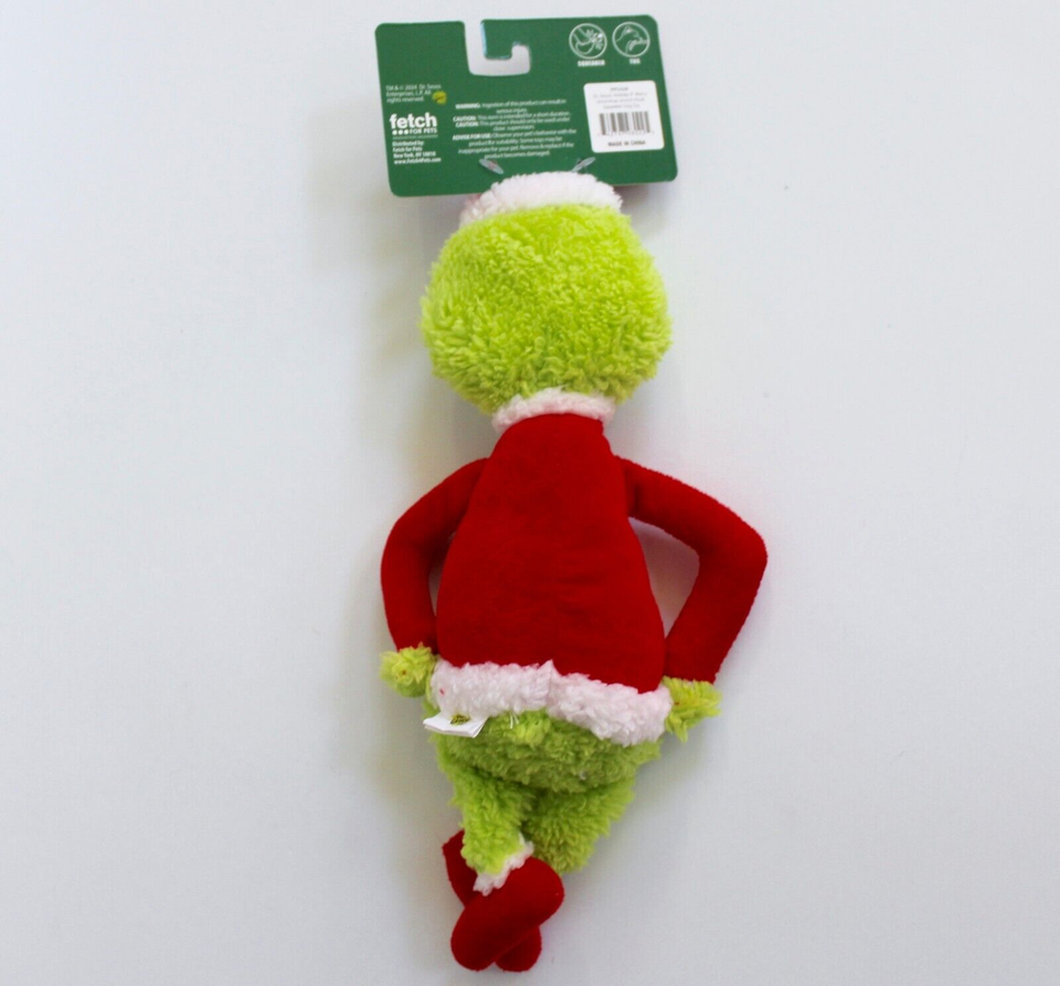 Dr. Seuss The Grinch Merry Grinchmas Plush Squeaker Dog Toy 12" | eBay